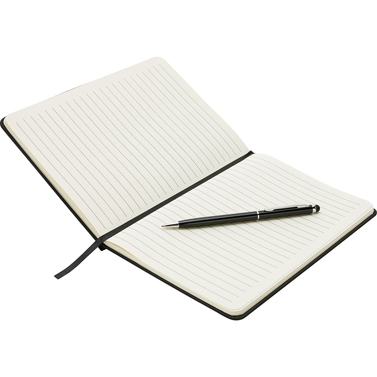 Basic Hardcover PU A5 Notizbuch mit Stylus-Stift (schwarz, Papier, 330g ...