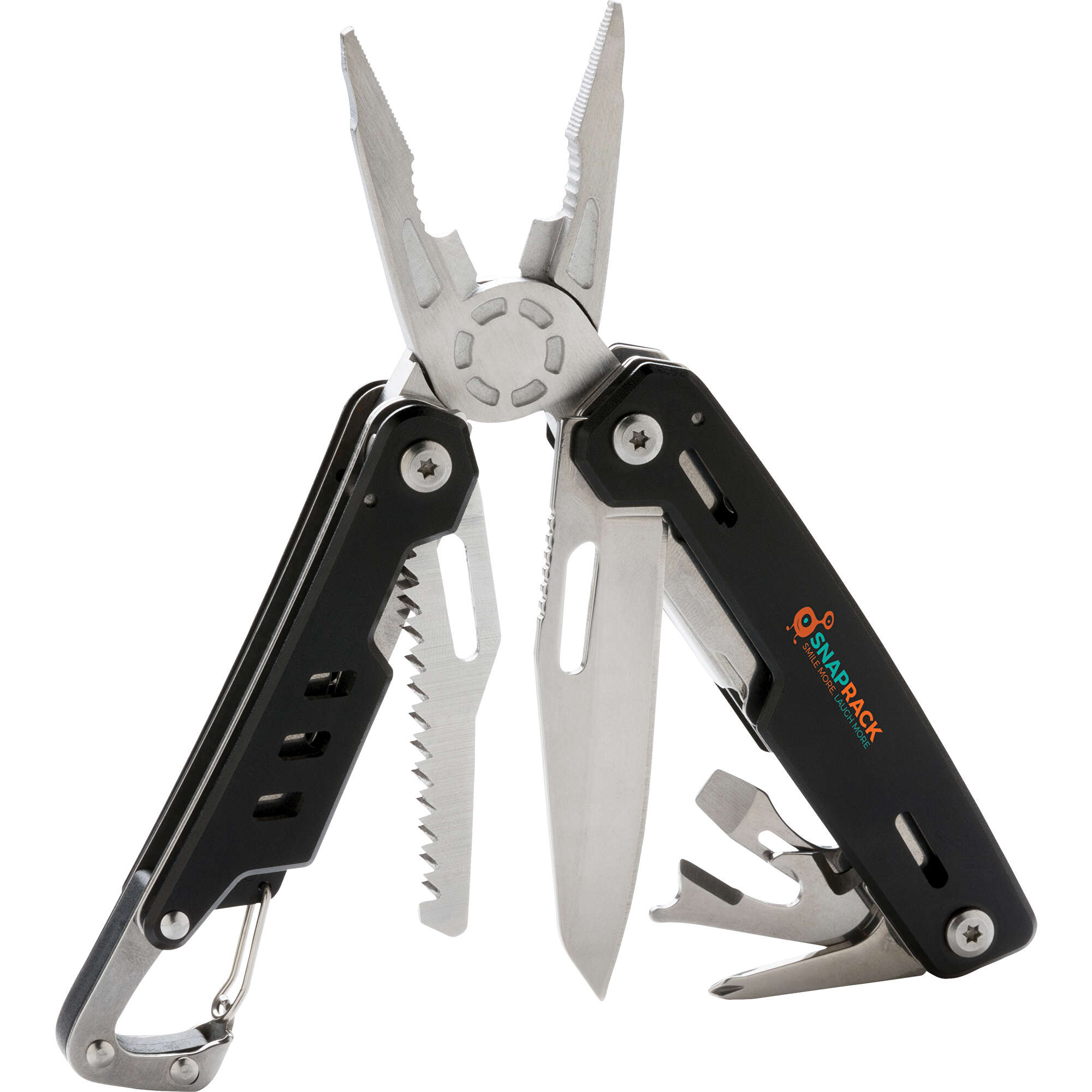 Solid Multitool mit Karabiner (schwarz, Aluminium, Edelstahl, 273g) als ...