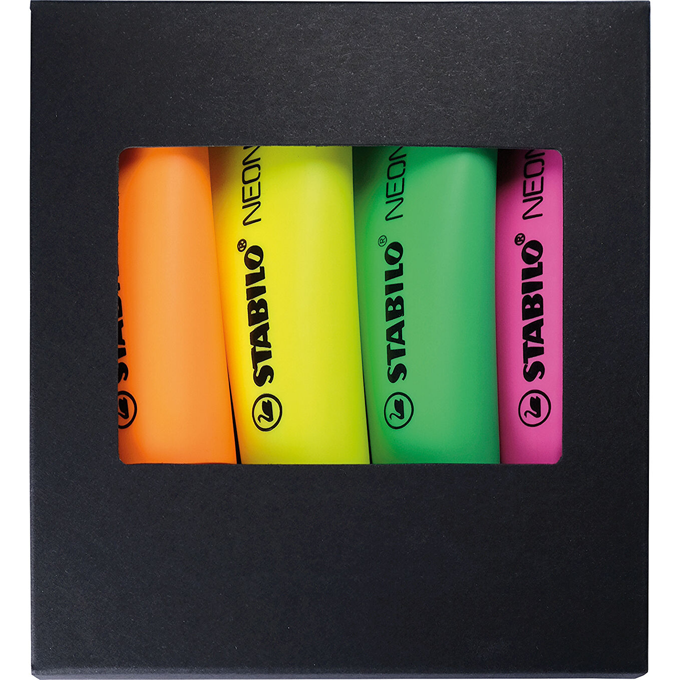 STABILO NEON 4er-Set Leuchtmarkierer (Kunststoff, 71g) als Werbeartikel ...