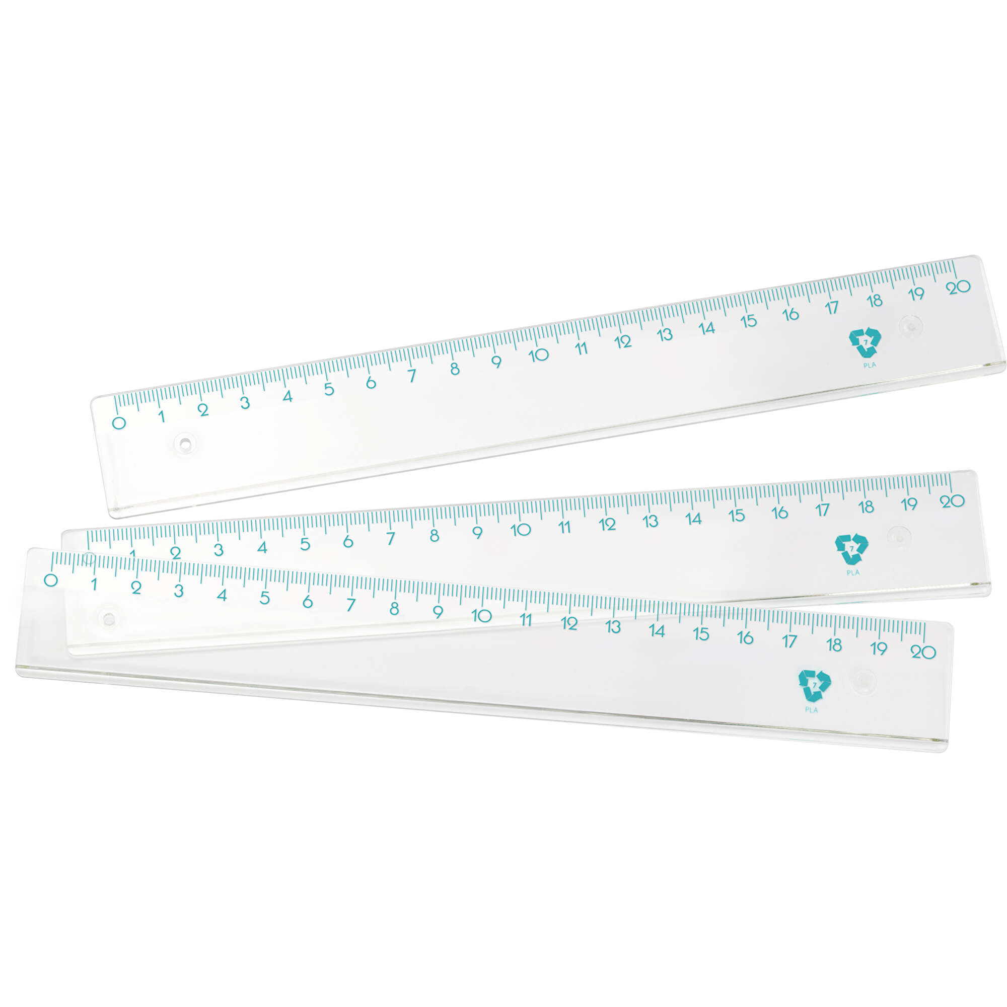 Organisk linjal 20 cm (glasklar, PLABio, 18g) som Reklamprodukter på ...