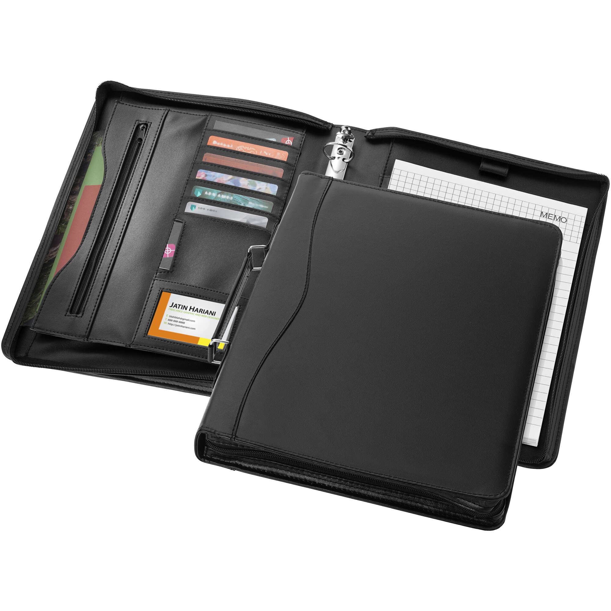 Ebony A4 Aktenmappe (schwarz, Lederimitat, 950g) als Werbeartikel Auf ...
