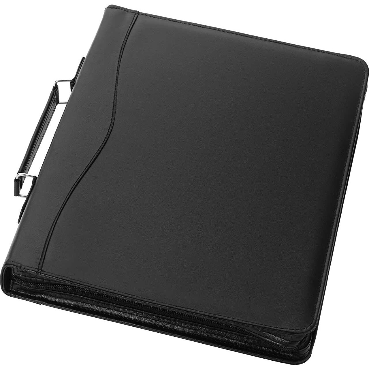 Ebony A4 Aktenmappe (schwarz, Lederimitat, 950g) als Werbeartikel Auf ...